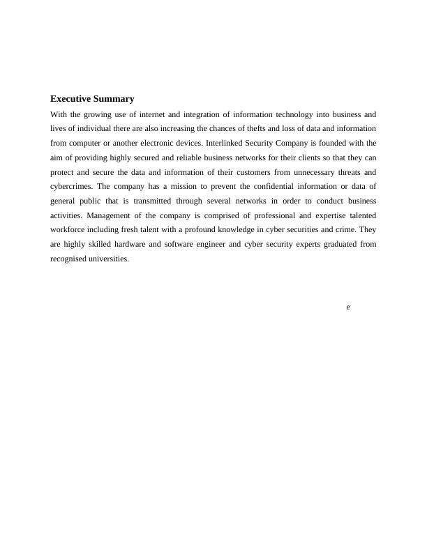 Interlinked Security Business Plan | Cyber Security Services