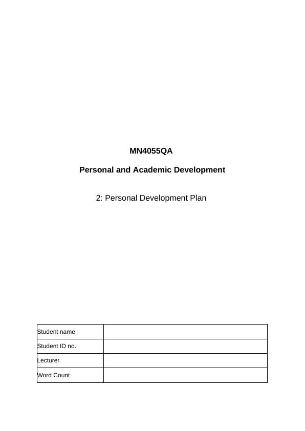 Personal Development Plan for Desklib Online Library