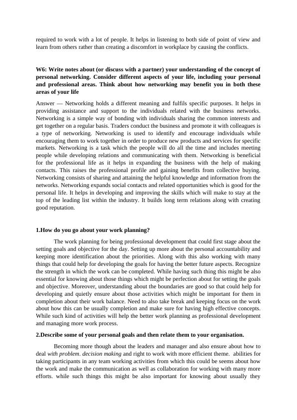 Manage Personal Work Priorities and Professional Development - Desklib