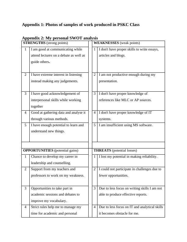 Portfolio and Reflective Summary: Preparing for Success - Knowledge and ...
