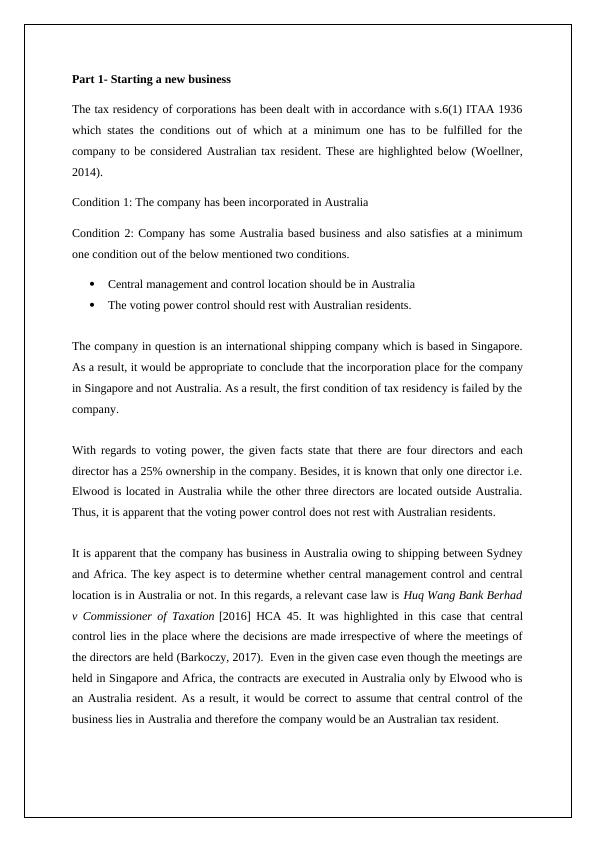 Taxation Law Assignment: Case Study on Tax Implications