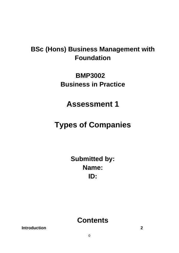 Types of Companies and Their Legal Entities | Desklib