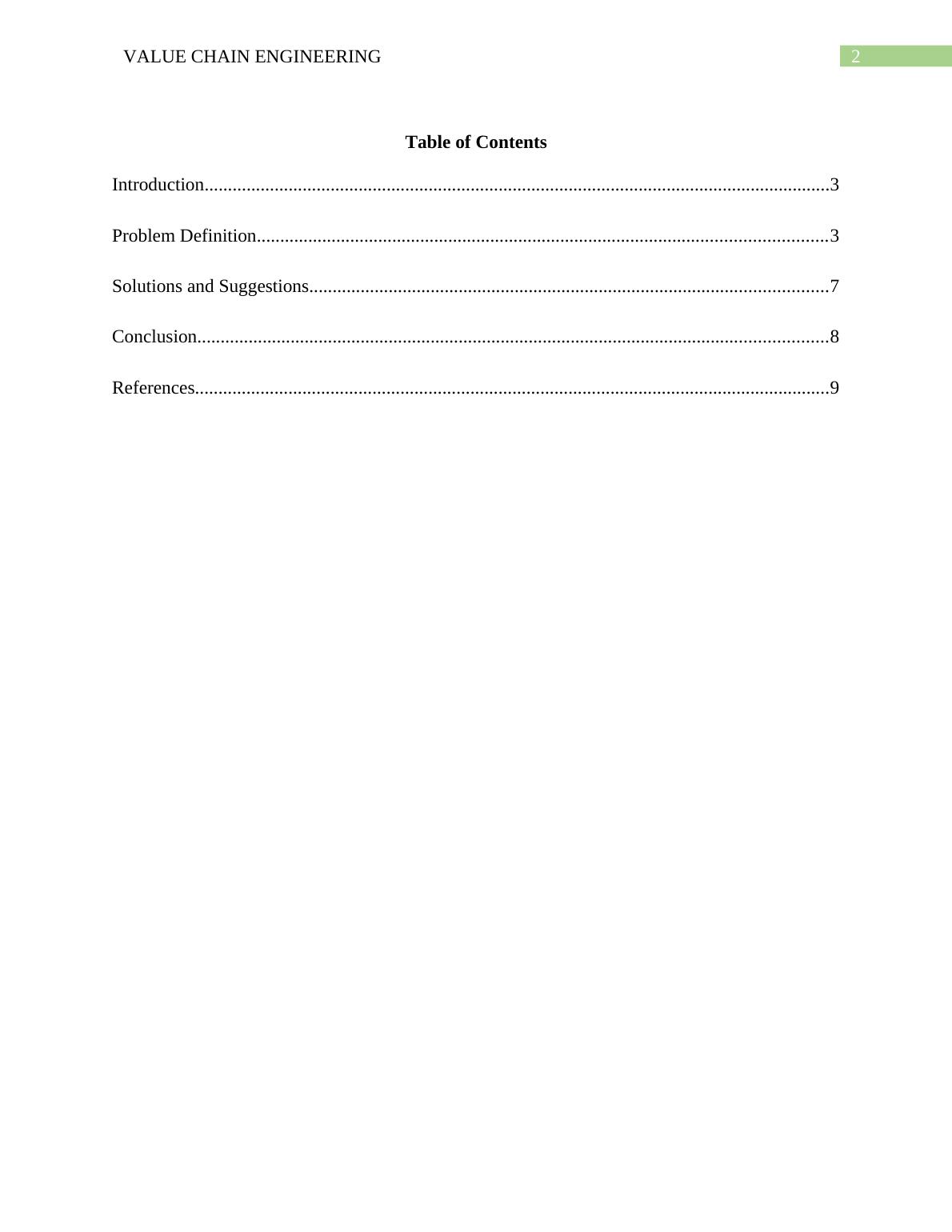 Value Chain Engineering - Analysis and Recommendations