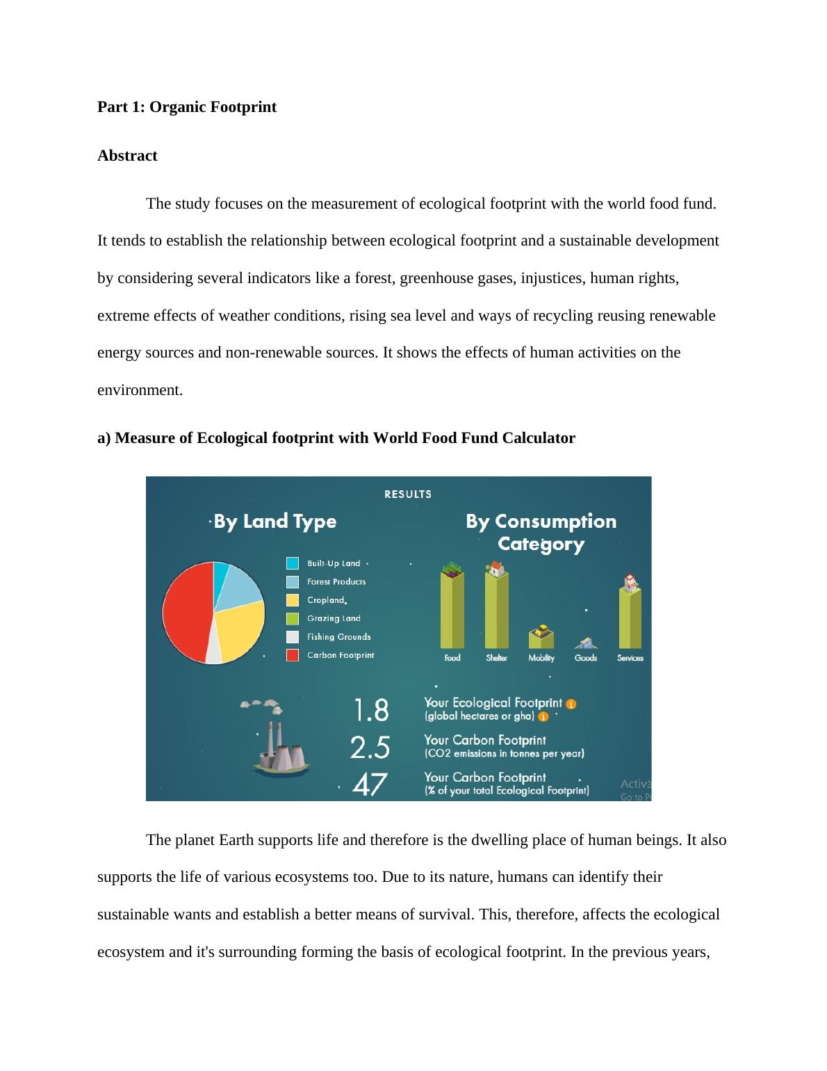 Sustainable Development: Ecological Footprint Analysis