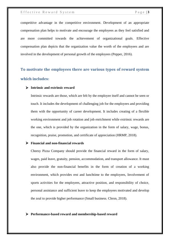 Effective Reward System: Designing and Implementation