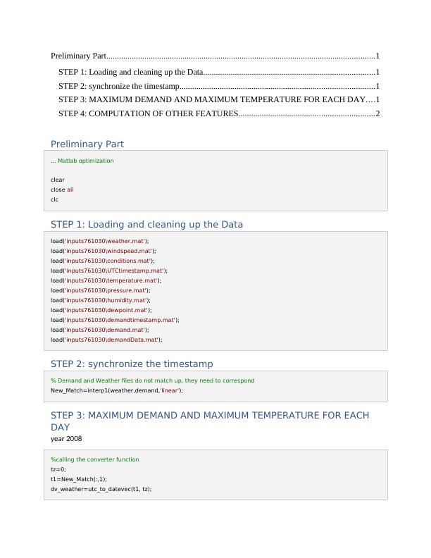 Computational Methods: Electrical Load Prediction Case Study
