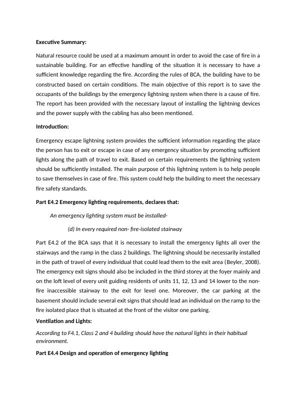 Emergency Lighting System for Fire Safety in Sustainable Buildings