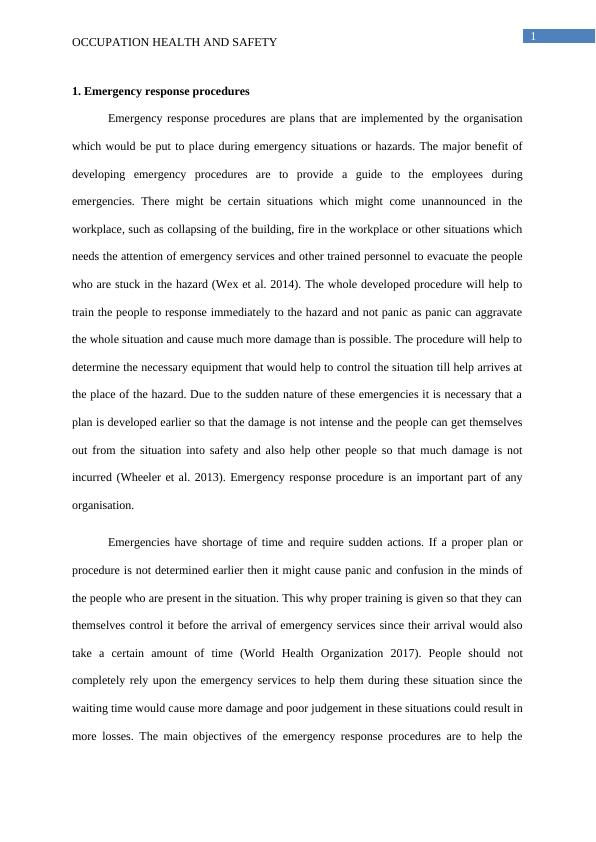 Emergency Procedures, Incident Reporting and Notification