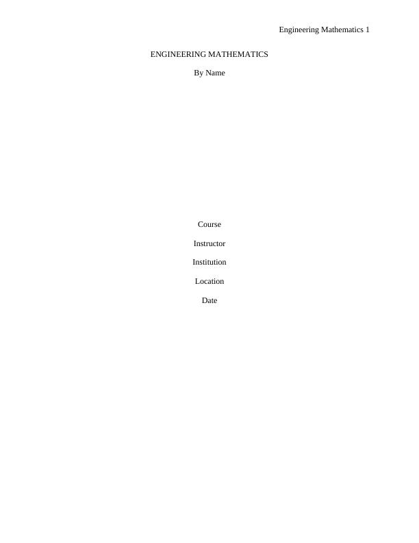 Solved Problems on Engineering Mathematics with Bernoulli's Equation