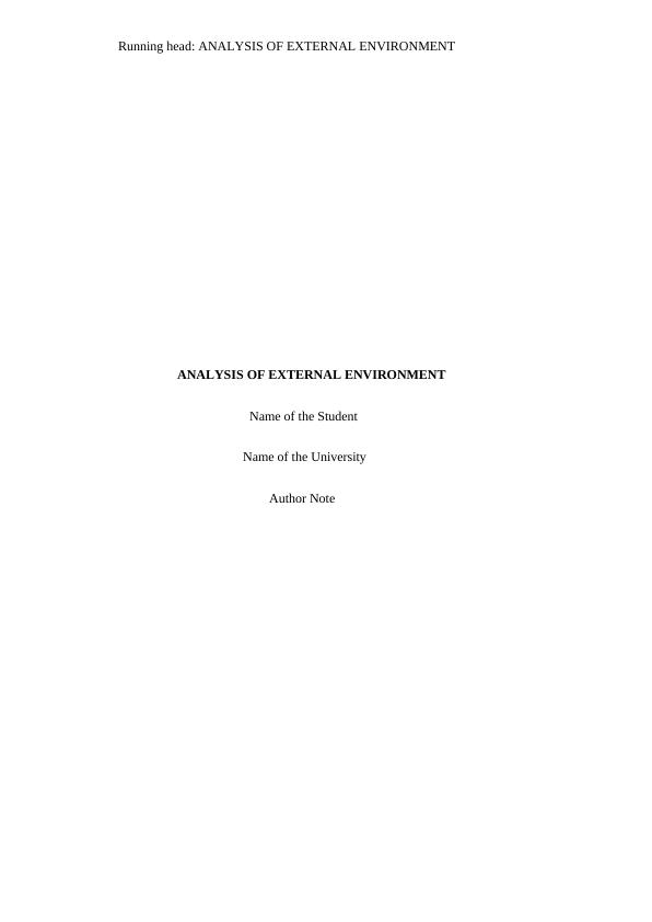 Analysis Of External Environment For Eniverse Technologies Drone In analysis-of-external-environment-for-eniverse-technologies-drone-in