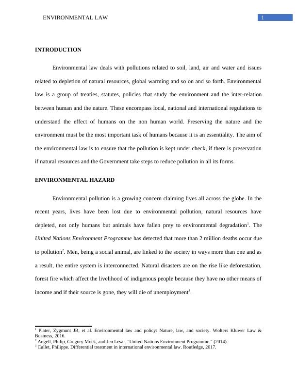 Desklib: Environmental Law & Human Rights Analysis