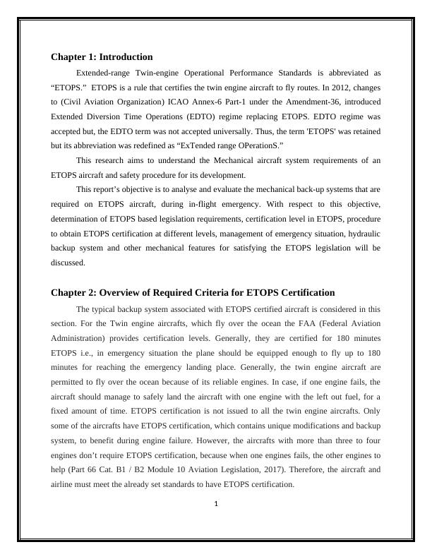 ETOPS Certification: Mechanical Aircraft System Requirements