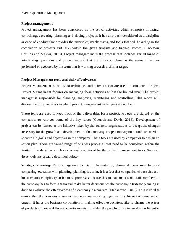 Project Management Tools and Their Effectiveness in Event Operations ...