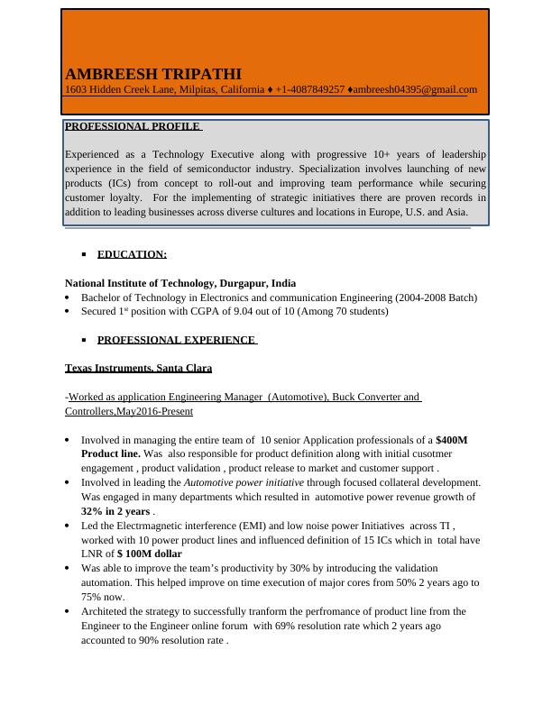 Experienced Technology Executive in Semiconductor Industry