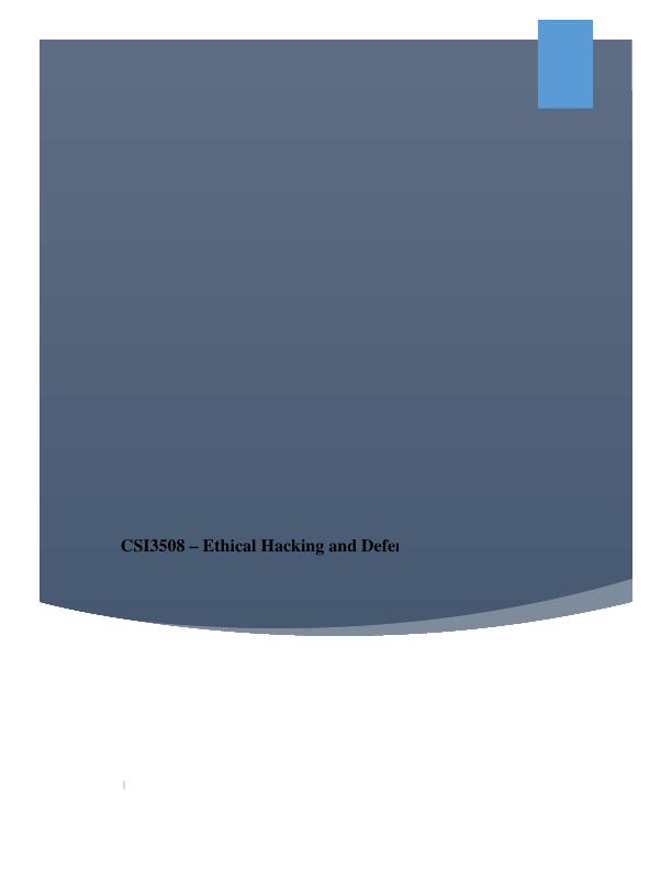 Ethical Hacking CSI3508: Exploit Development Workshop