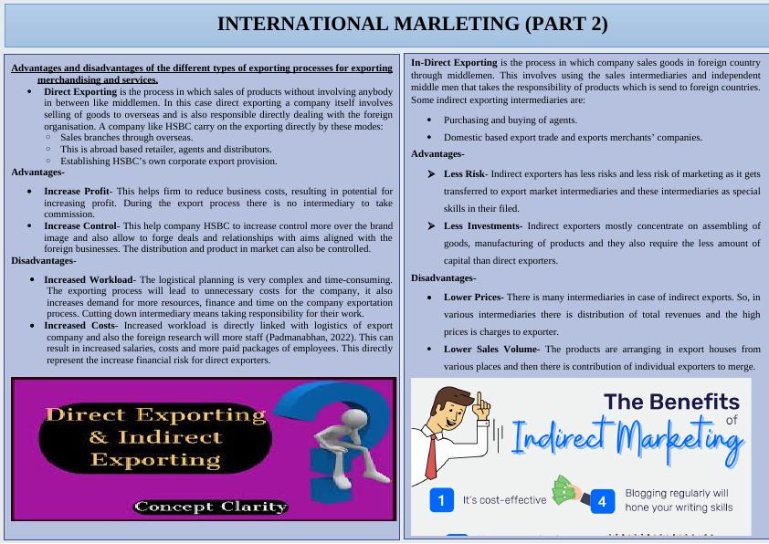 International Marketing: Exporting Processes Report