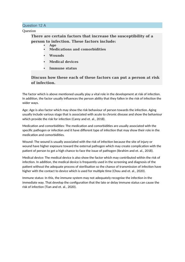 Detailed Analysis: Infection Susceptibility Factors