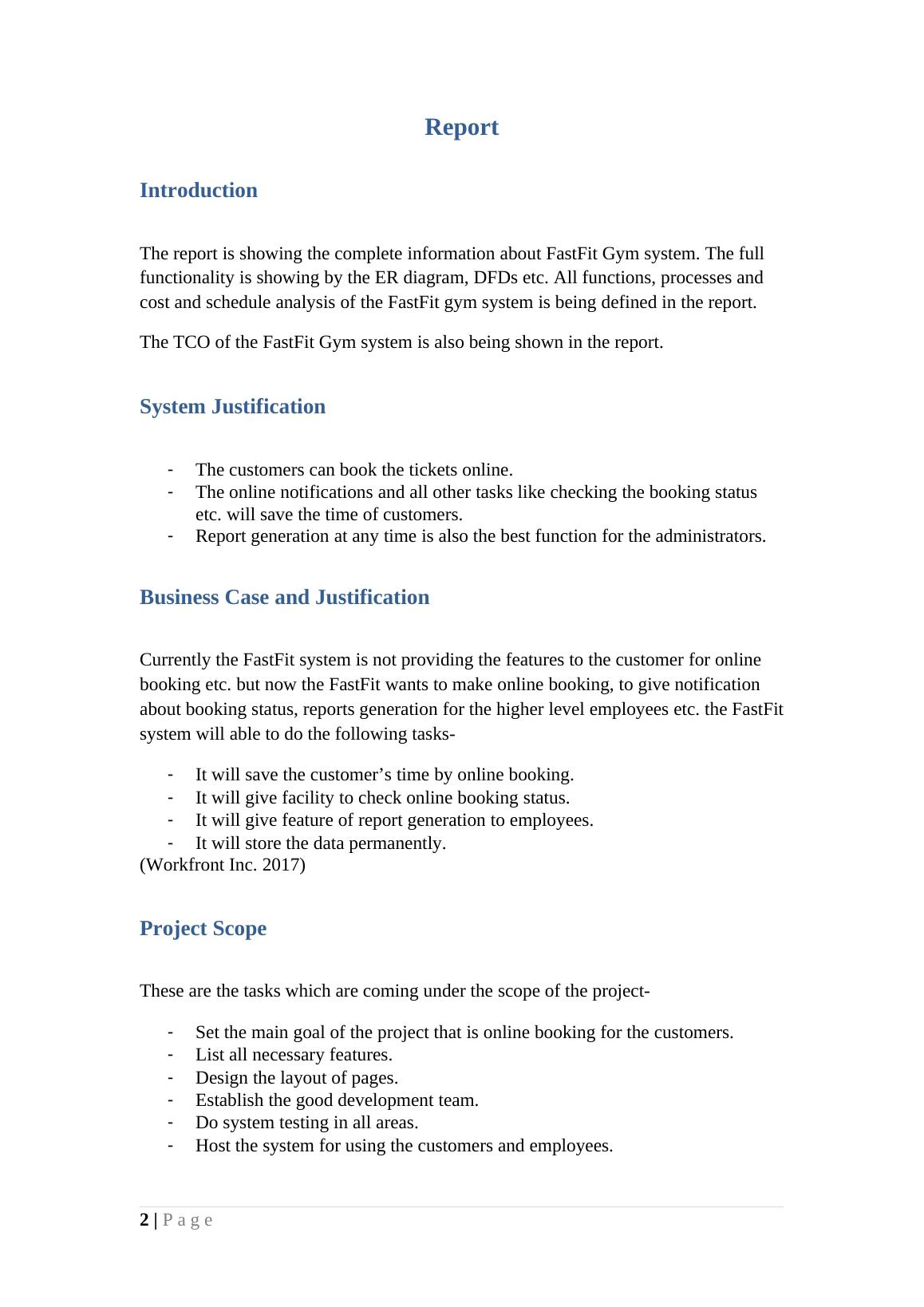 FastFit Gym System Analysis and Design Report