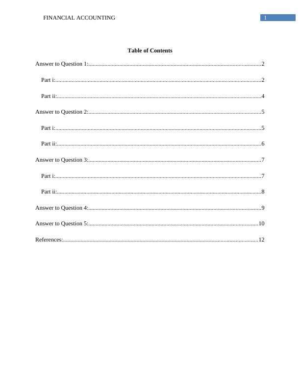 Financial Accounting: Answers to Questions with Examples