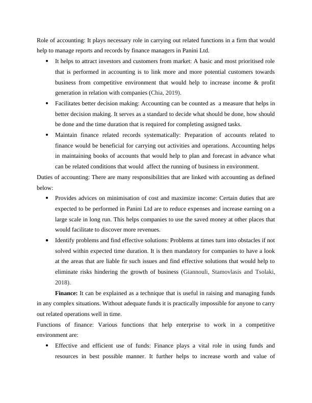 Importance of Accounting and Finance in Financial Decision Making - Desklib