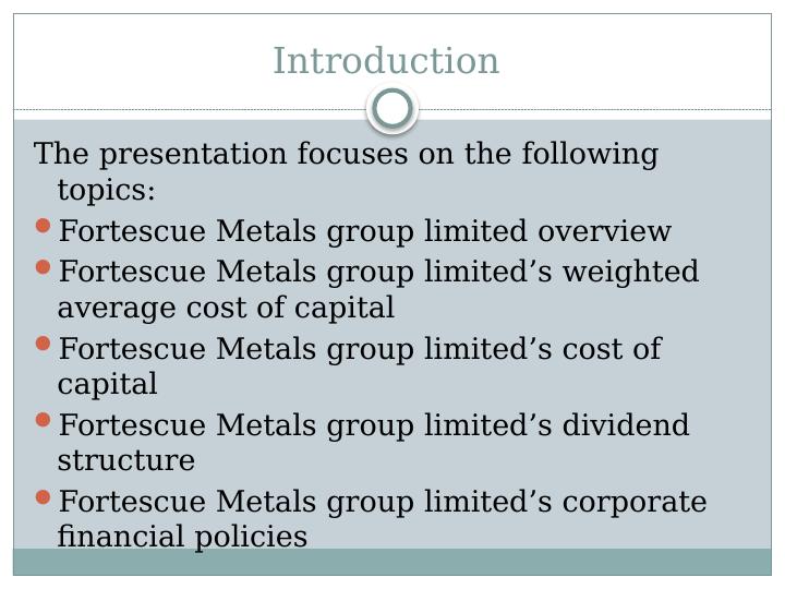 Fortescue Metals Group: Financial Strategies Review