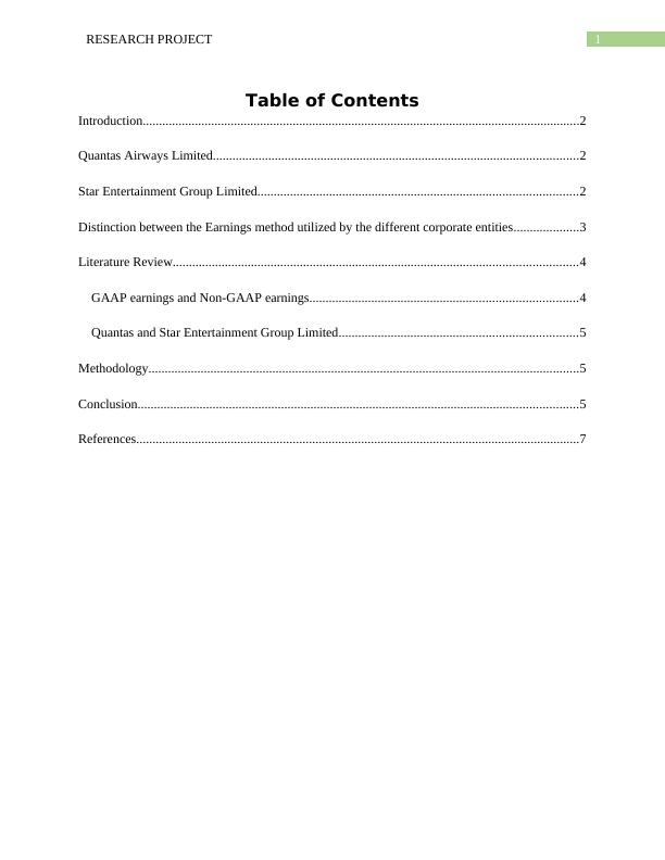 ACCT13-303 Project: Comparing GAAP and Non-GAAP Earnings