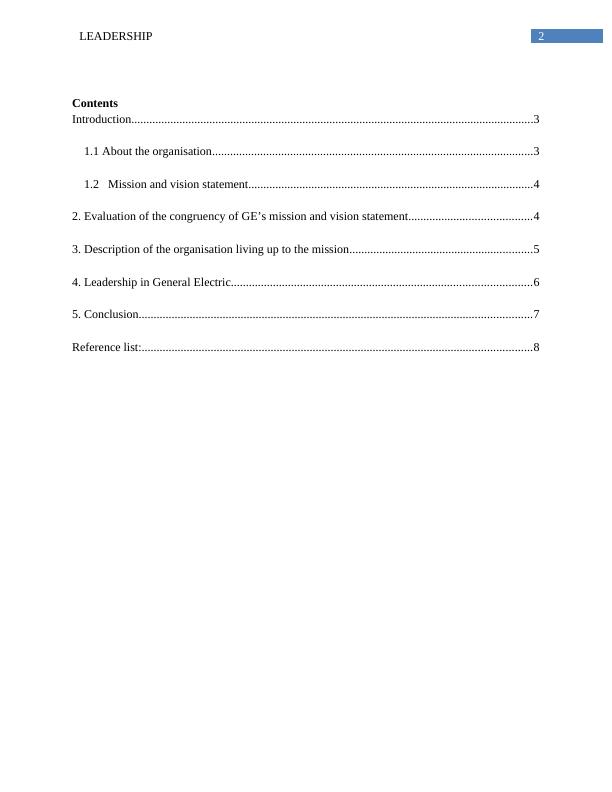 Analysis of General Electric's Mission and Vision Statement