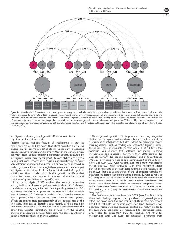 Genetics and intelligence differences: five special findings ...