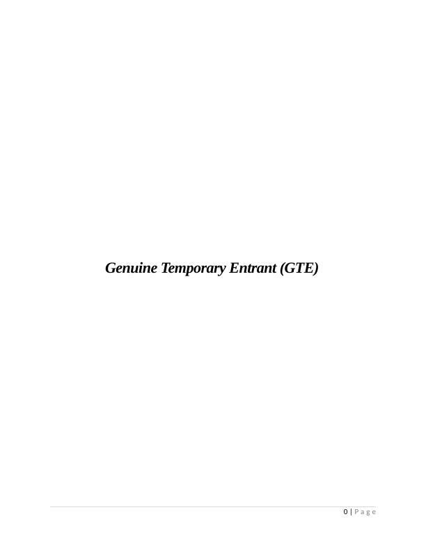 GTE Requirement for Australian Student Visa Application