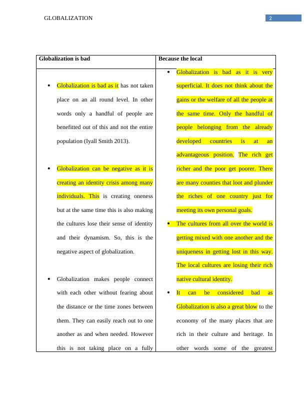 Globalization: A Unifying factor or a separating factor?