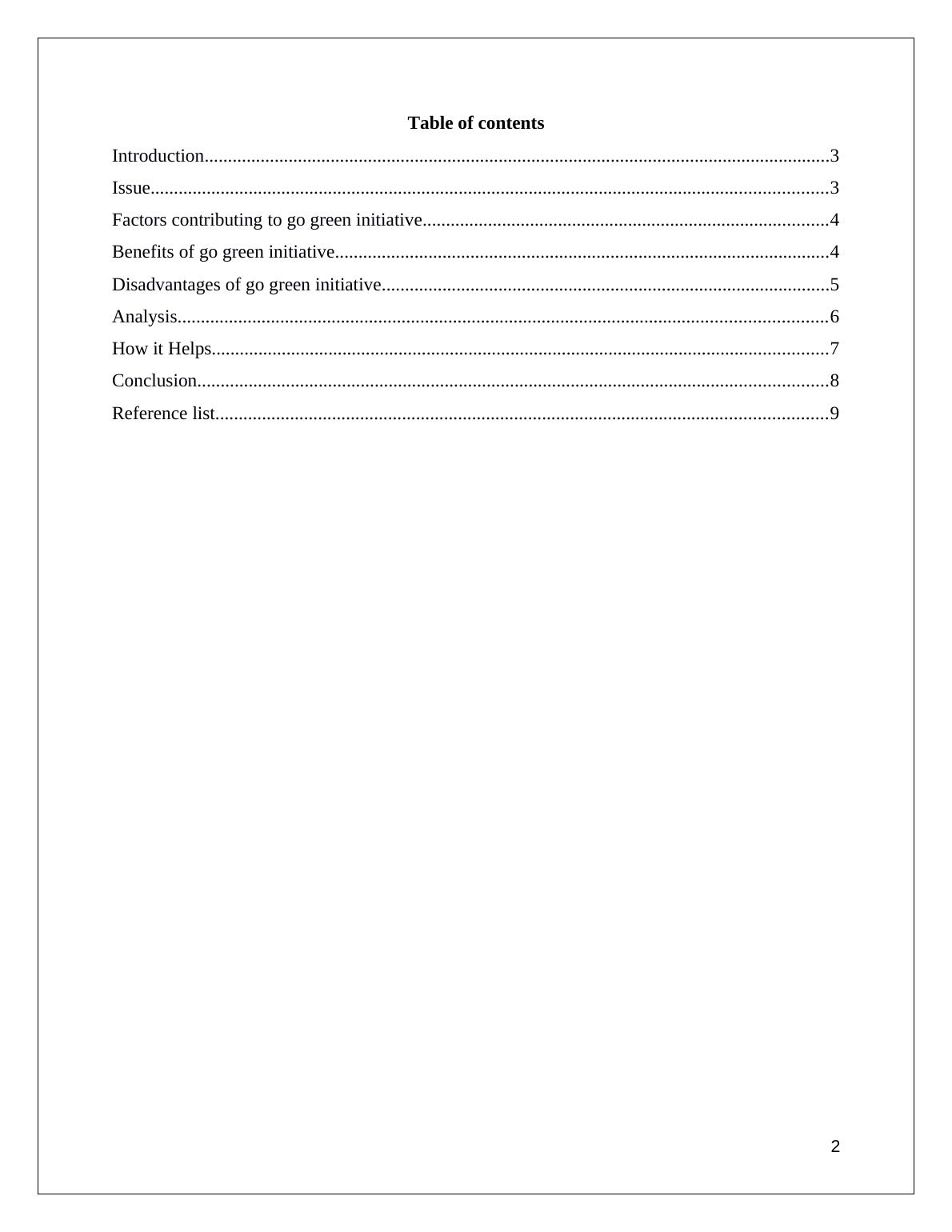 Go Green Initiative: Australia Analysis & Benefits