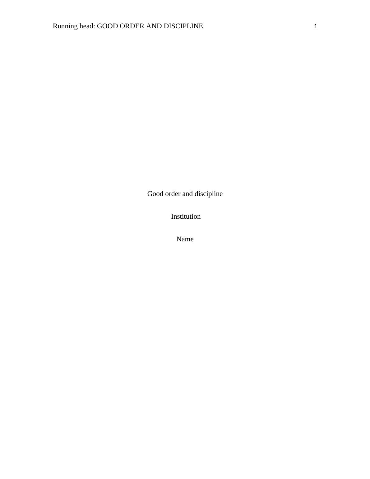 Understanding Good Order and Discipline in the Military