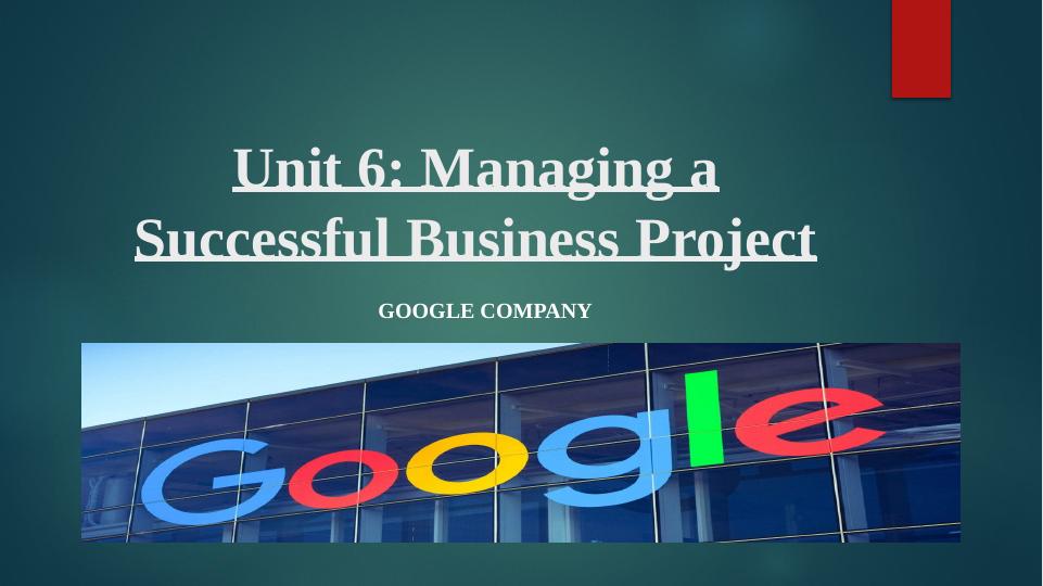 Transformations in Google Company due to External Events