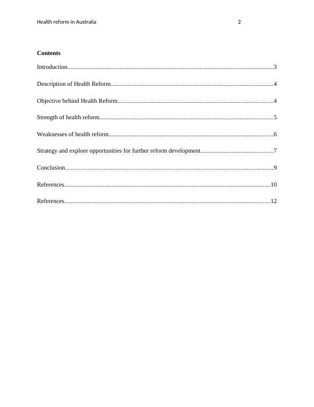 Health Reform In Australia Objectives Strengths Weaknesses And
