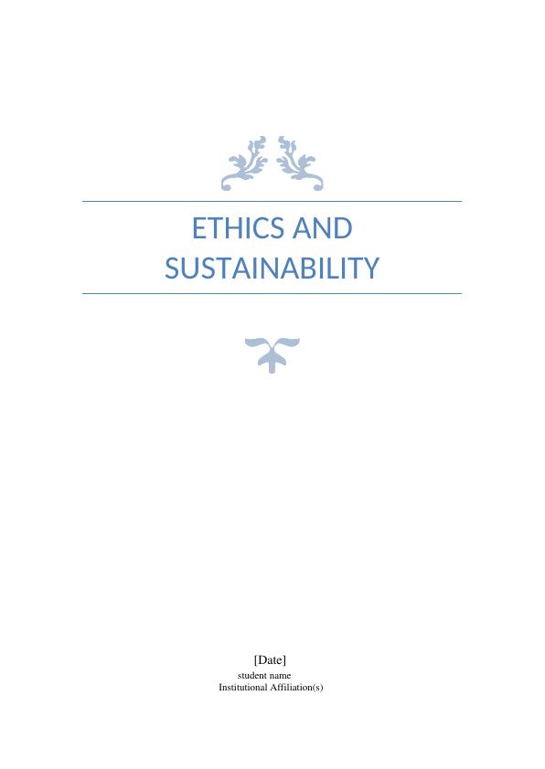 Reflective Journal: Ethical Decision-Making & Sustainability