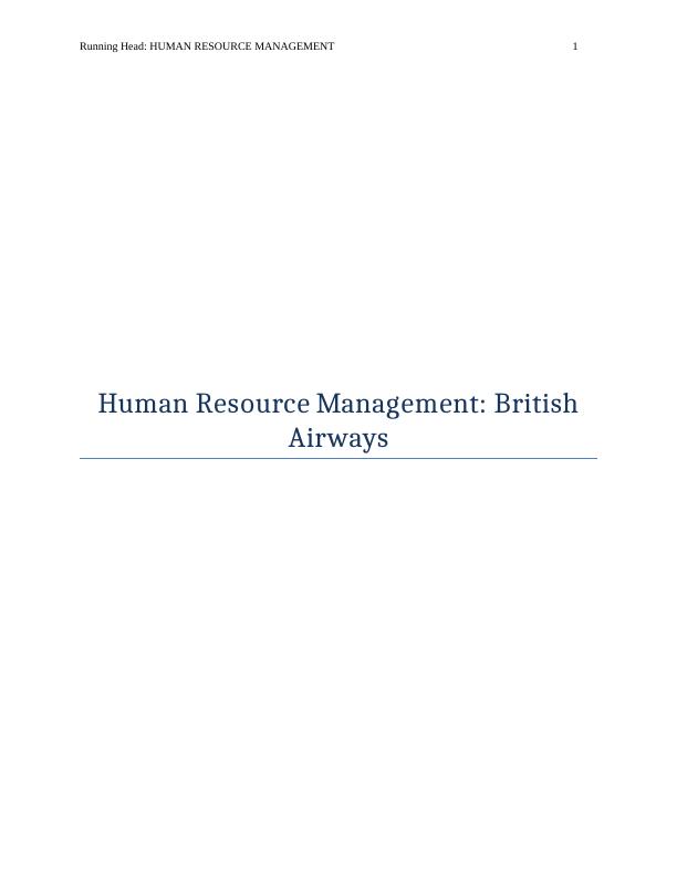 Human Resource Management: British Airways