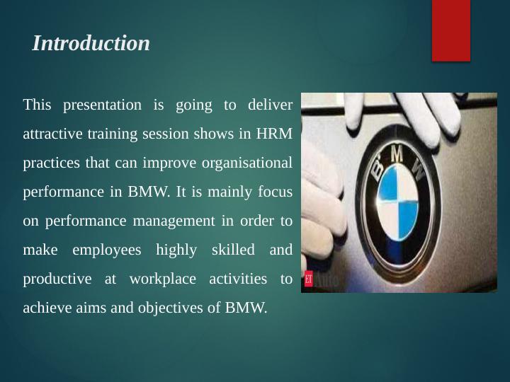 HRM Practices for BMW: Effective Training Session for Performance ...