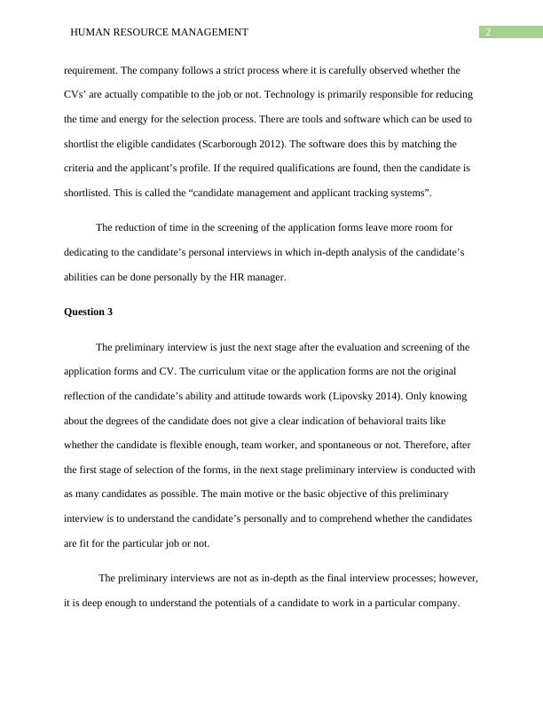 Effective Human Resource Management Selection Process