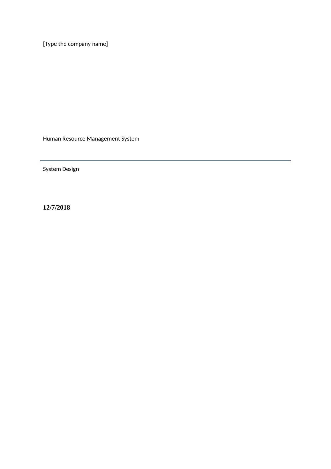 Human Resource Management System Design for Globoforce