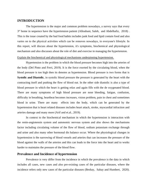 Hypertension Case Study: Biochemical Mechanisms, Prevalence, Diet and ...