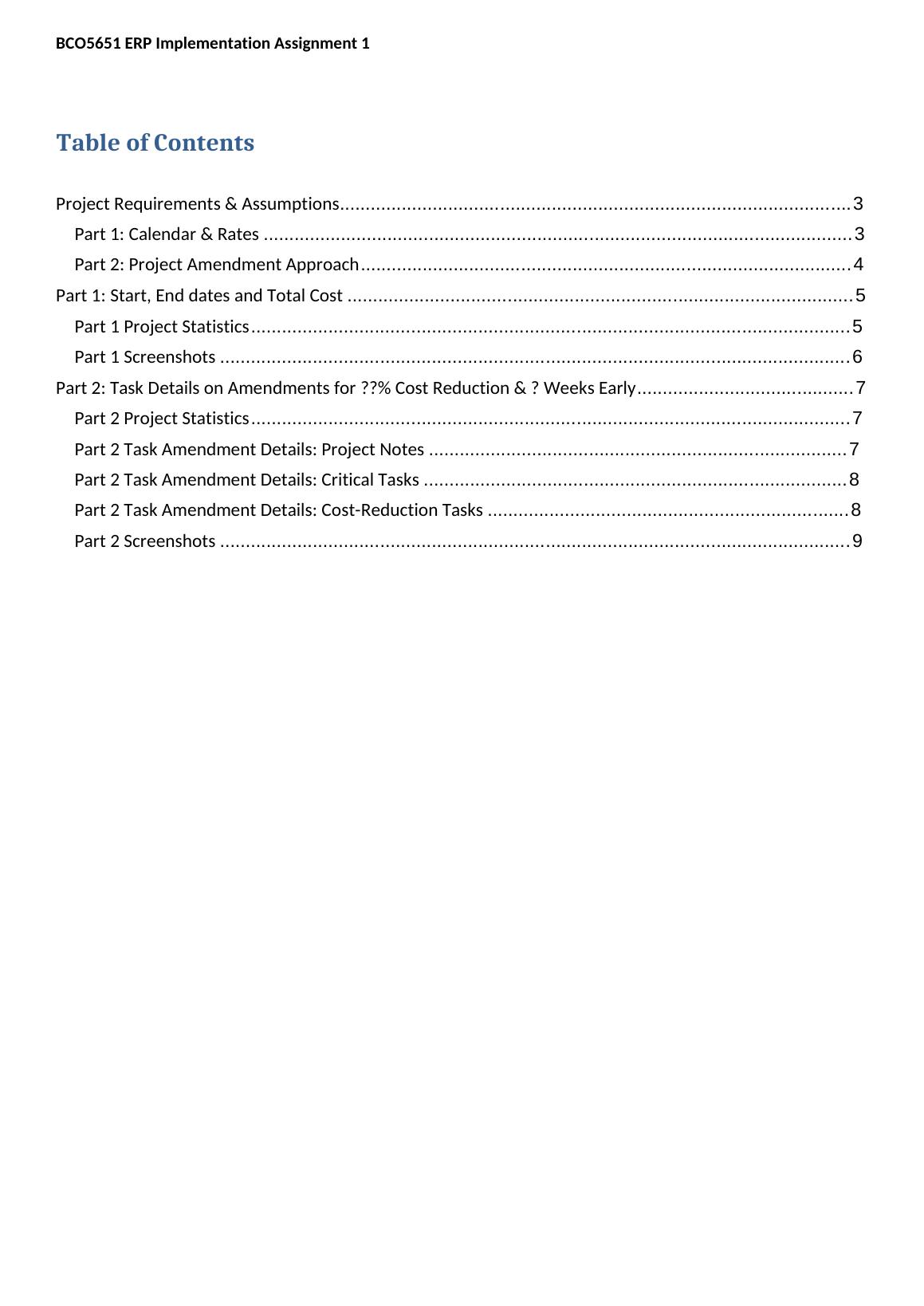 ERP Implementation Project: BCO5651 Assignment Solution