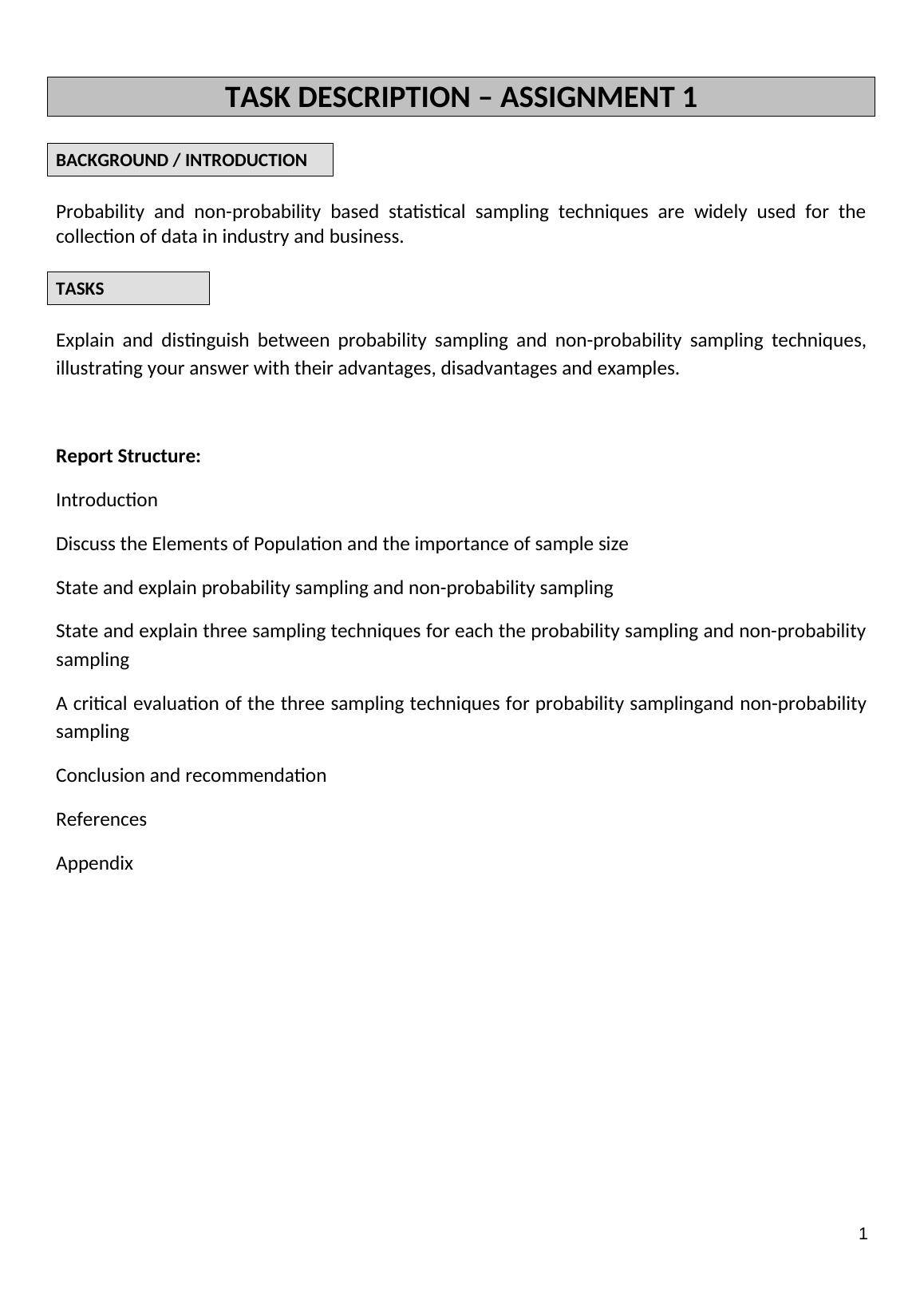 Task Description Assignment 1