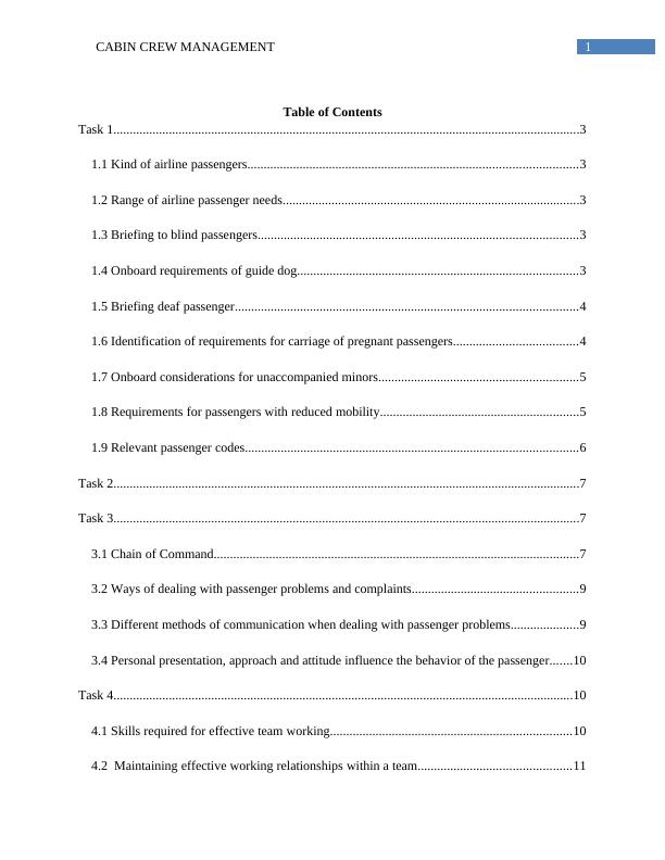 Cabin Crew Management: Passenger Needs, Teamwork, Conflict