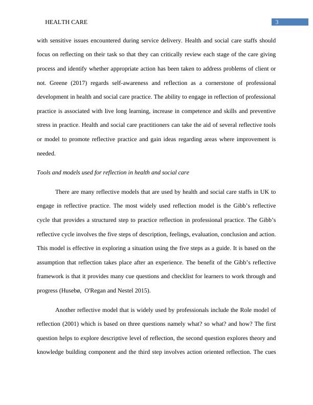 Reflective Practice in Health and Social Care