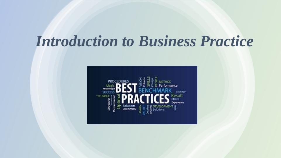 Introduction to Business Practice - Desklib