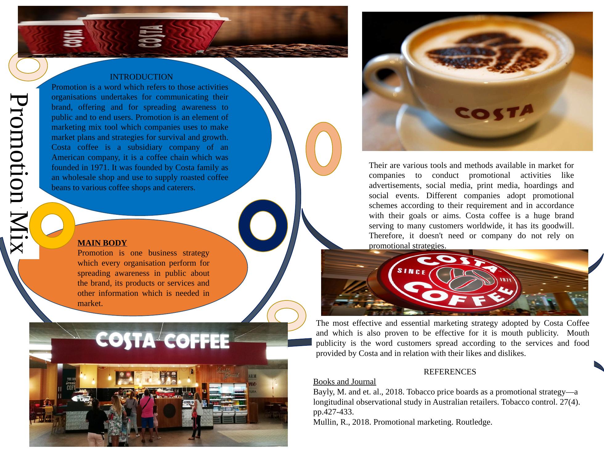 Analysis of Costa Coffee's Promotional Strategies and Mix