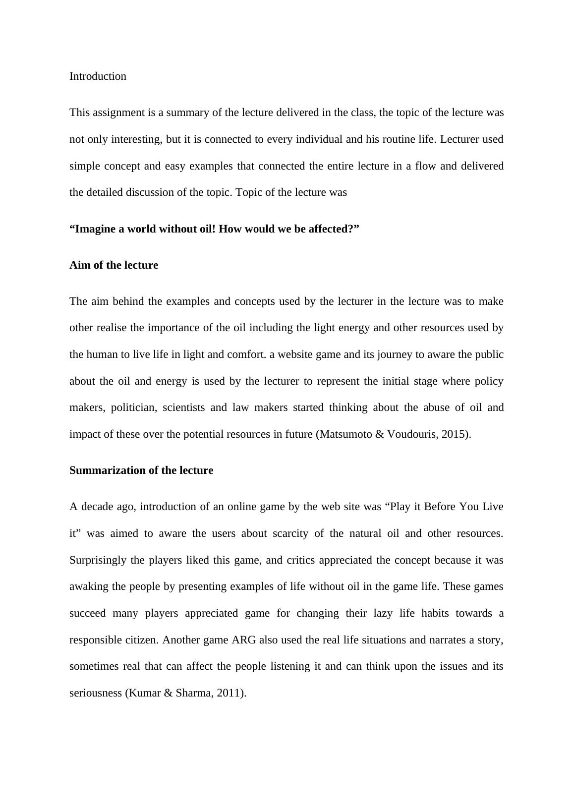 Exploring the Impact of a World Without Oil: Summary