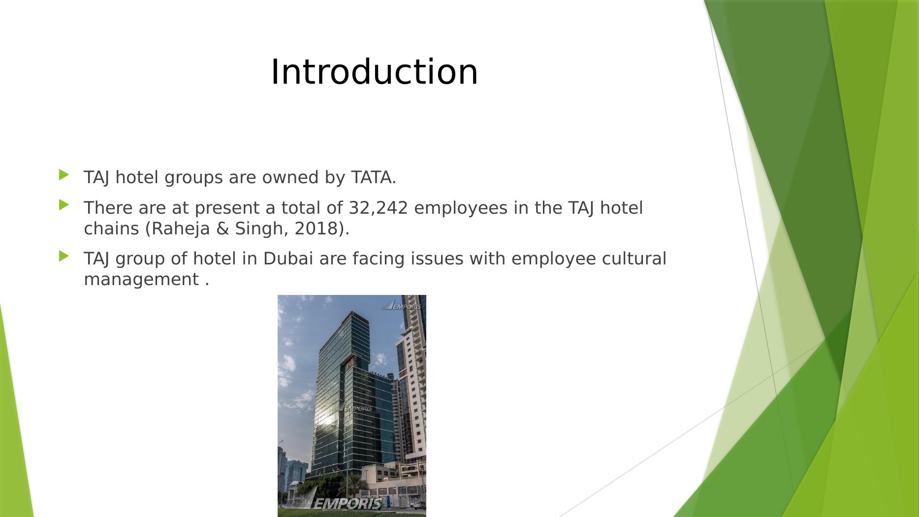 Cultural Management Issues in TAJ Hotel Chain, Dubai, UAE