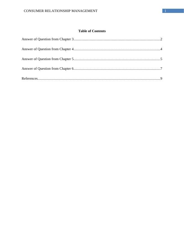 Customer Relationship Management Assignment - B01MARK210