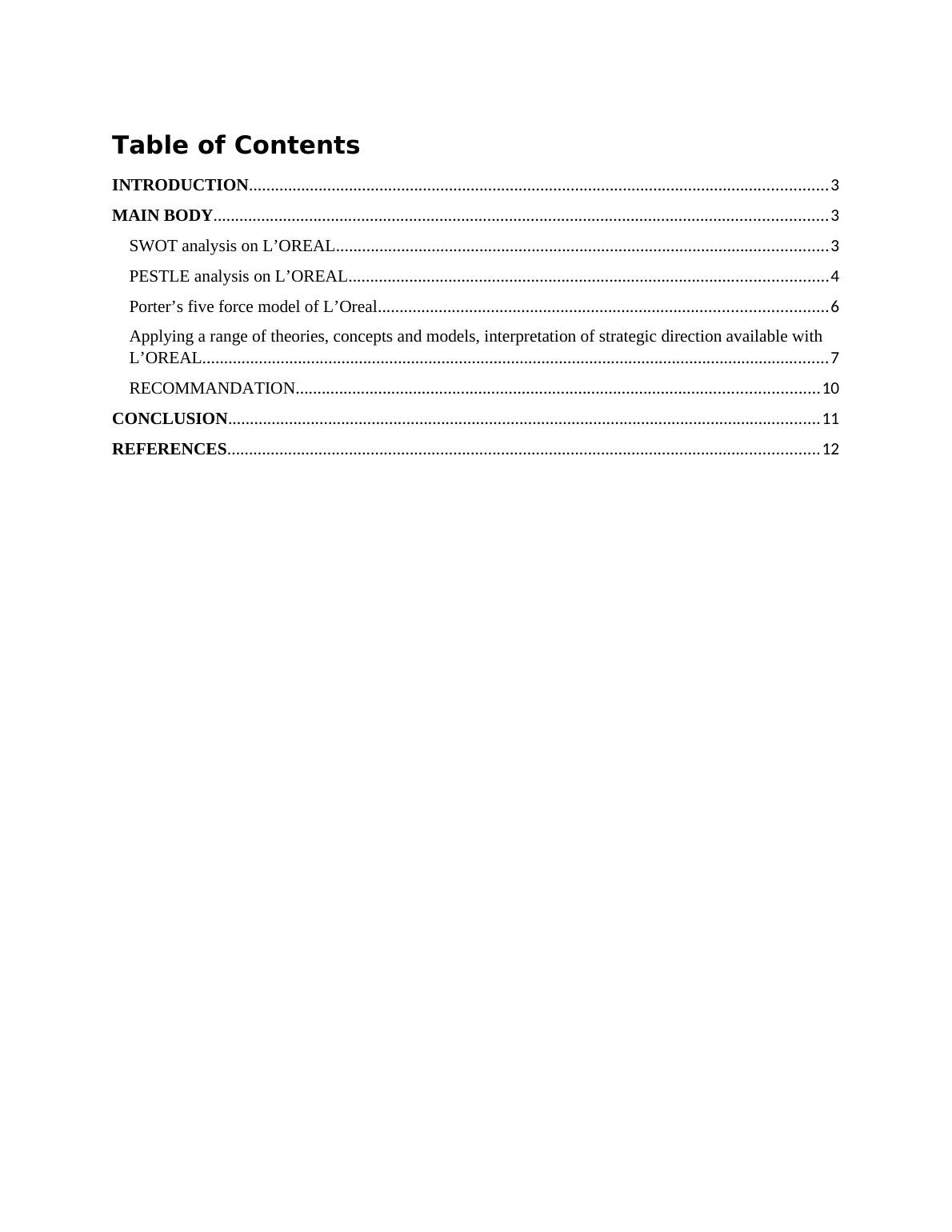 Business Strategy Assignment Sample | L’OREAL